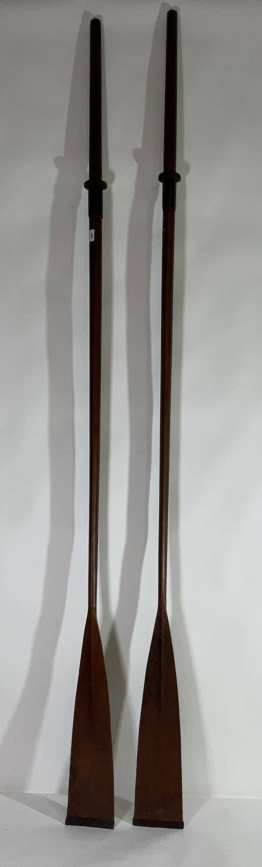 Pair of Sweep Oars with Old Varnish Finish – Lannan Gallery