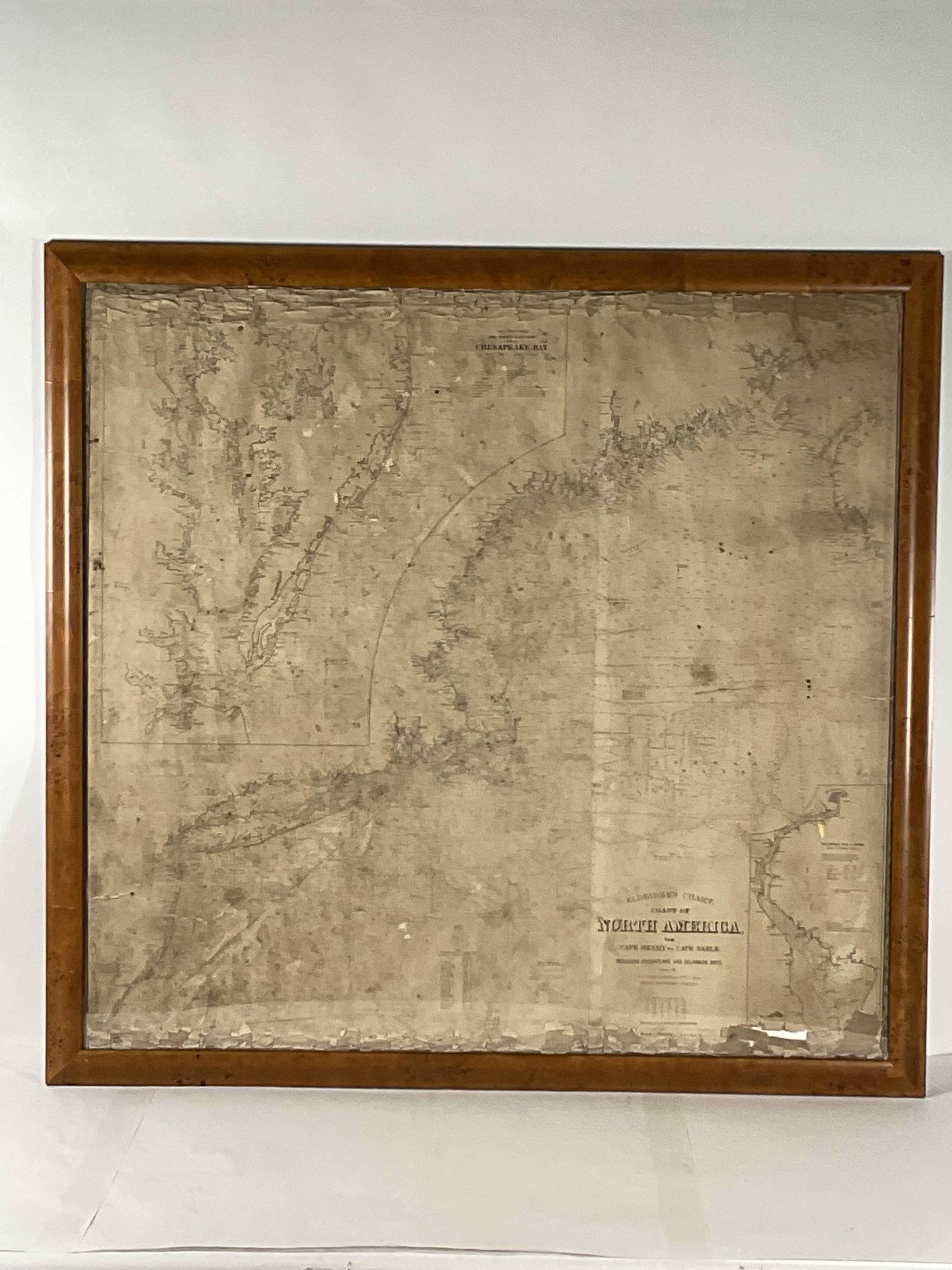 Mariners Chart of North America in Frame – Lannan Gallery