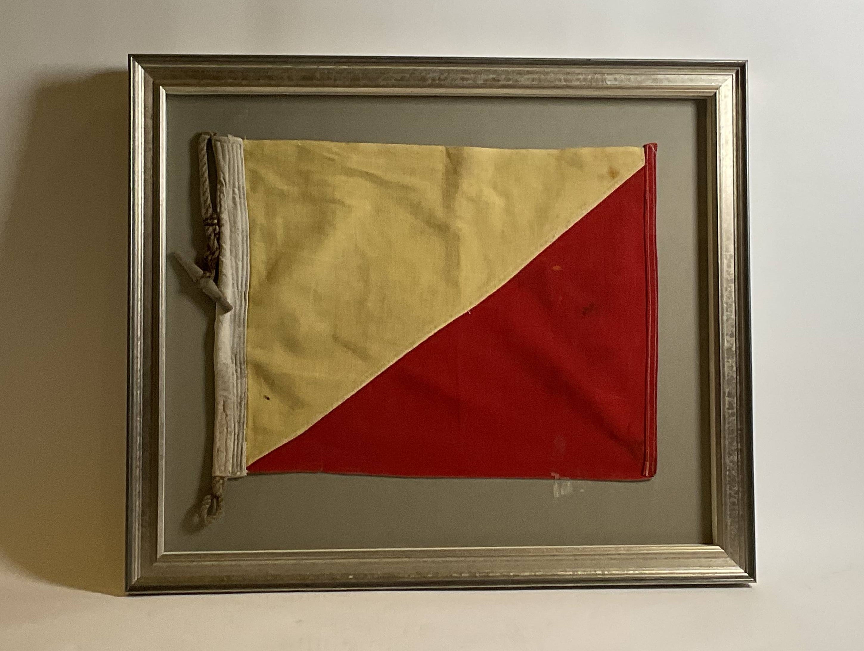 Vintage Nautical Signal Flag In Shadow Box Frame – Lannan Gallery