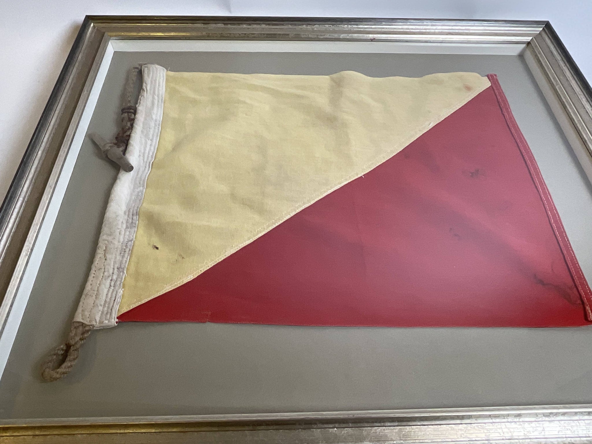 Vintage Nautical Signal Flag In Shadow Box Frame – Lannan Gallery