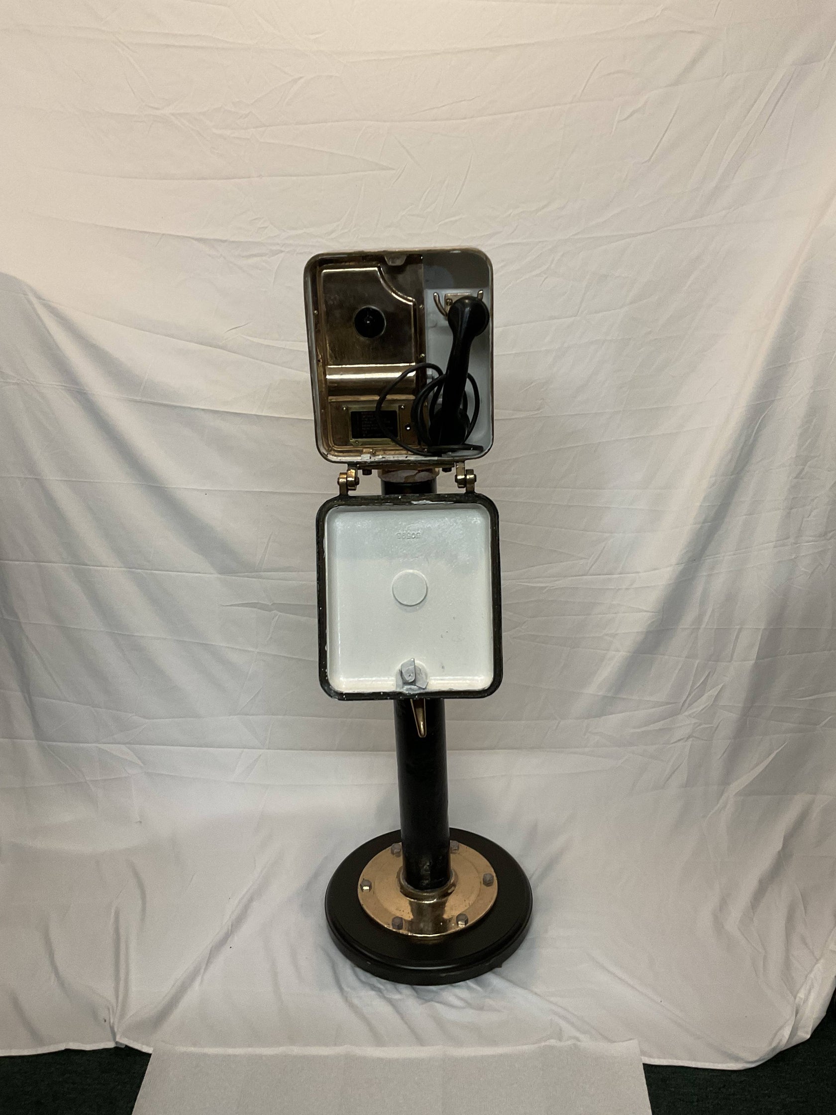 Solid Brass Ships Telephone On Pedestal – Lannan Gallery