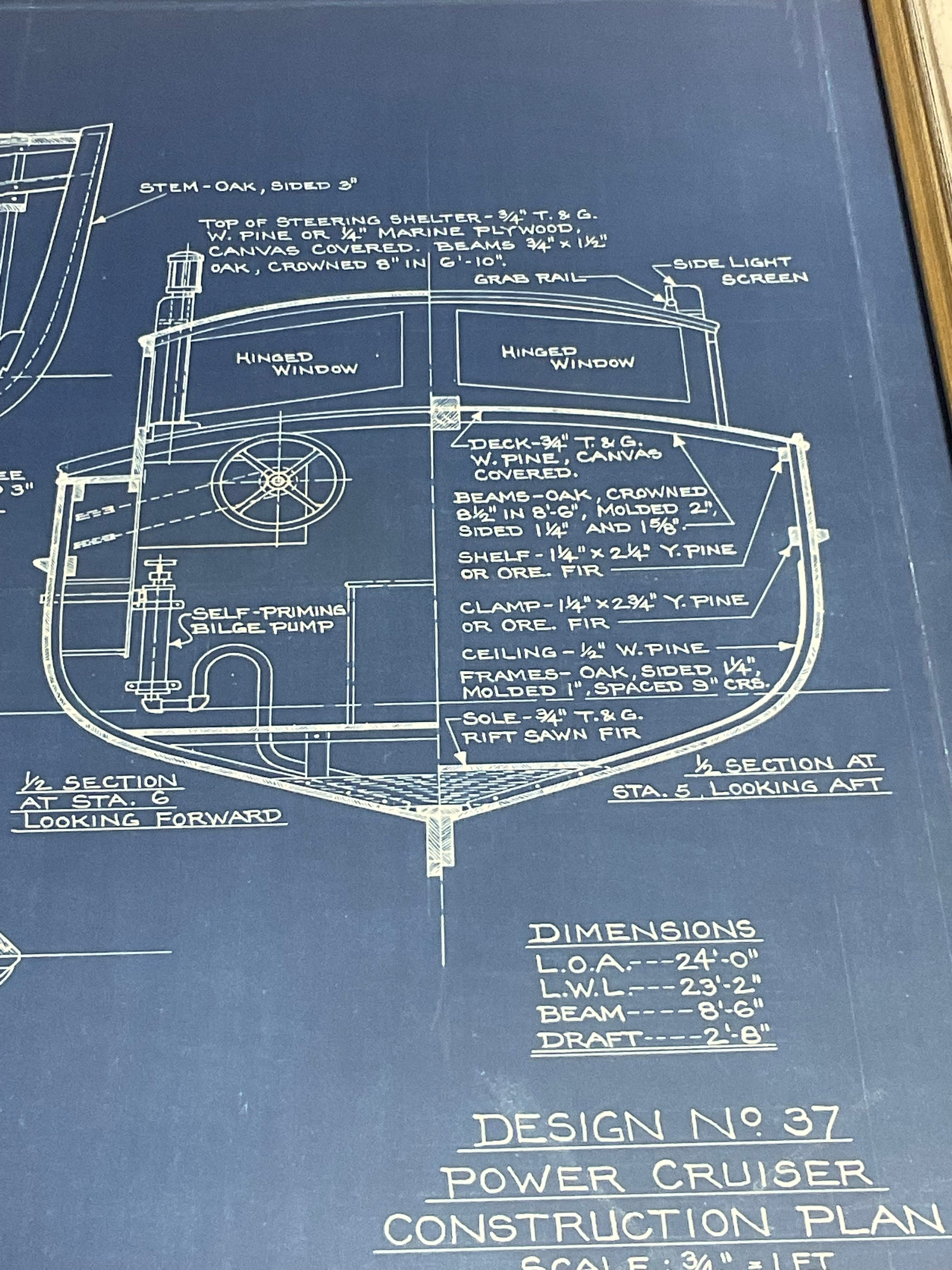 Power Cruiser Yacht Blueprint from Marblehead – Lannan Gallery