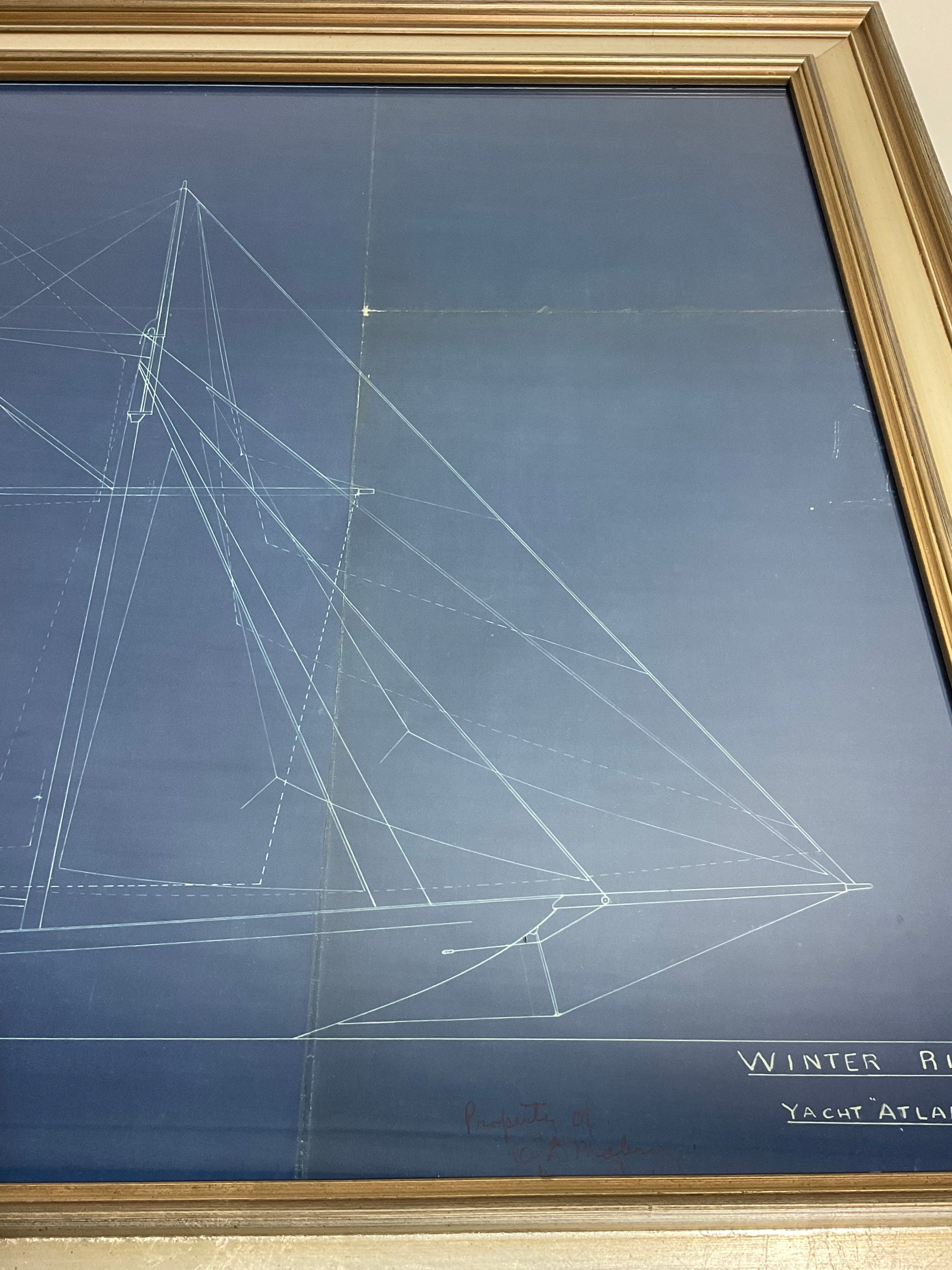 Extremely Rare Yacht Atlantic Blueprint – Lannan Gallery