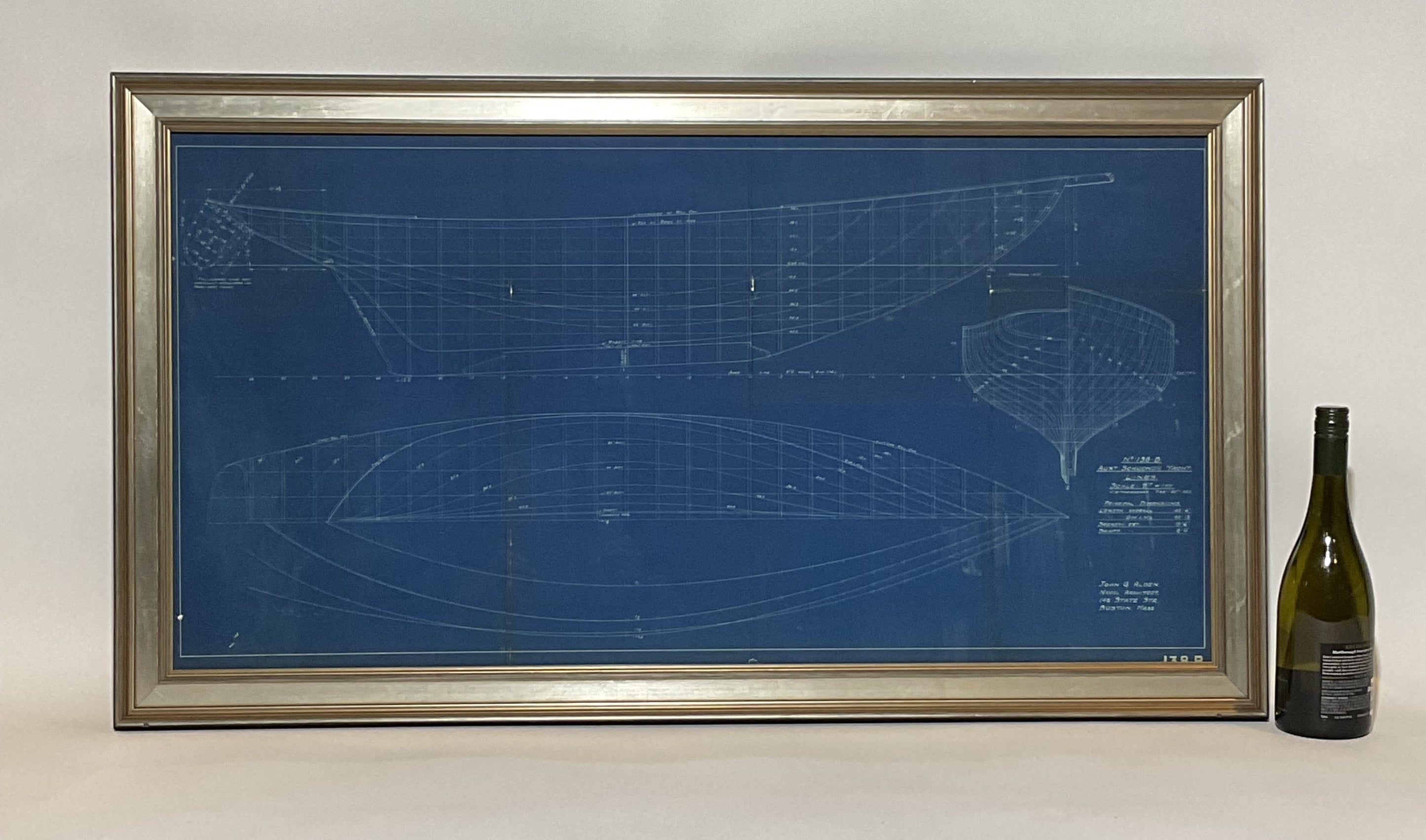 Boat Blueprint Showing Hull Lines from a Schooner Yacht – Lannan Gallery