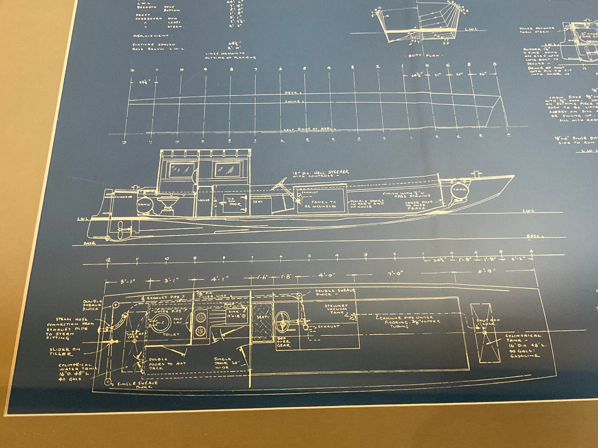 Boat Blueprint Showing the Sand Piper – Lannan Gallery