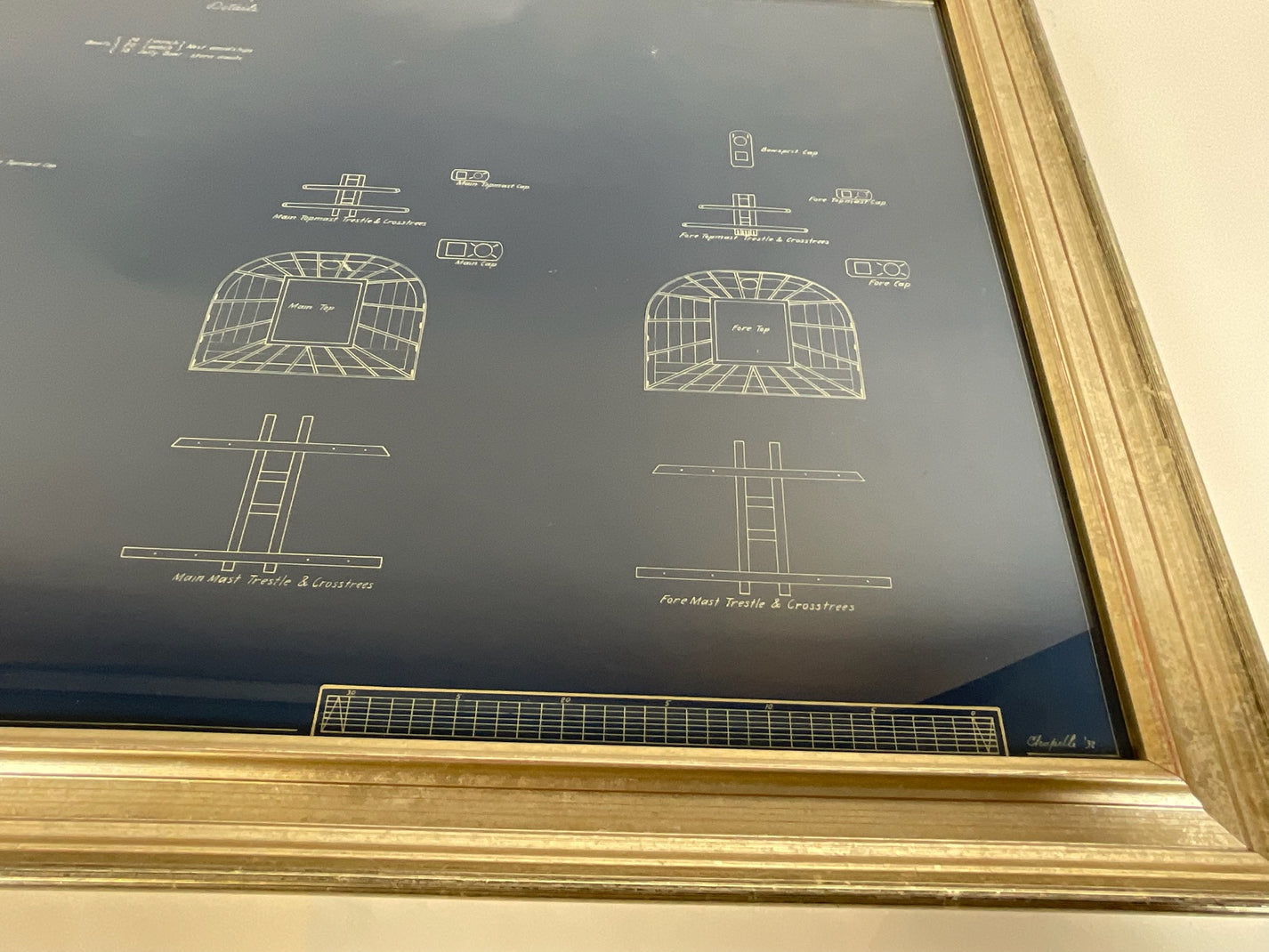 Original Howard Chapelle Blueprint Of USS Wasp – Lannan Gallery