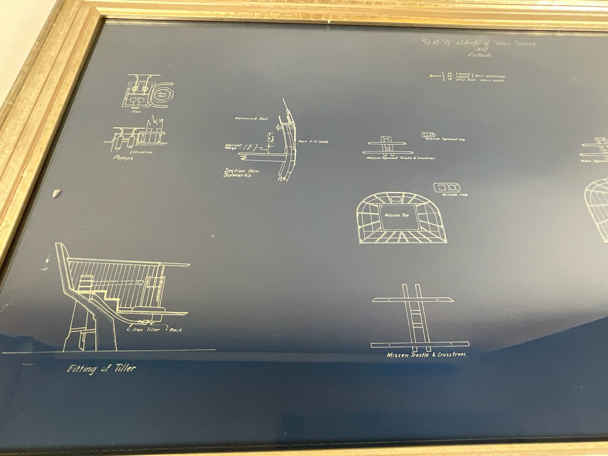 Original Howard Chapelle Blueprint Of USS Wasp – Lannan Gallery