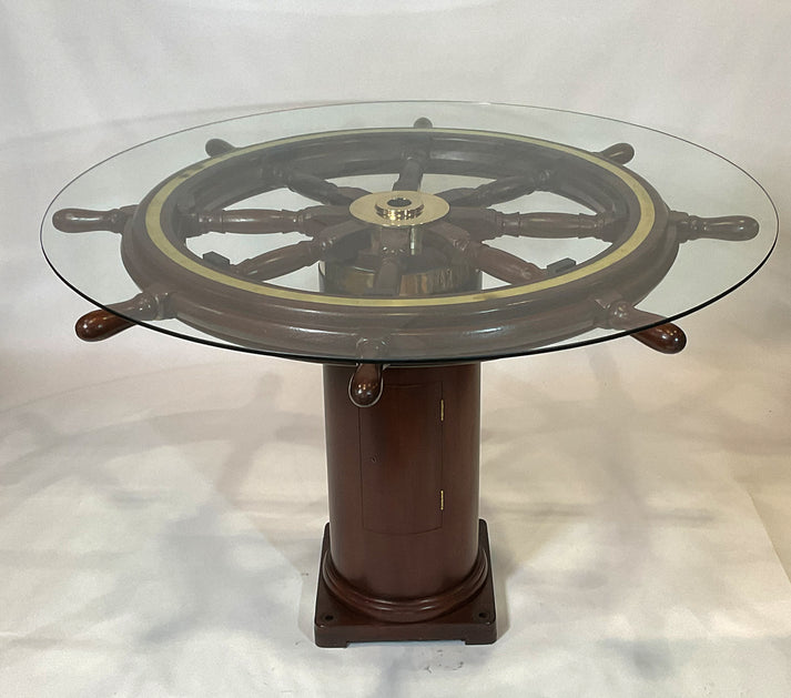 Ships Wheel Bar Height Dining Table – Lannan Gallery