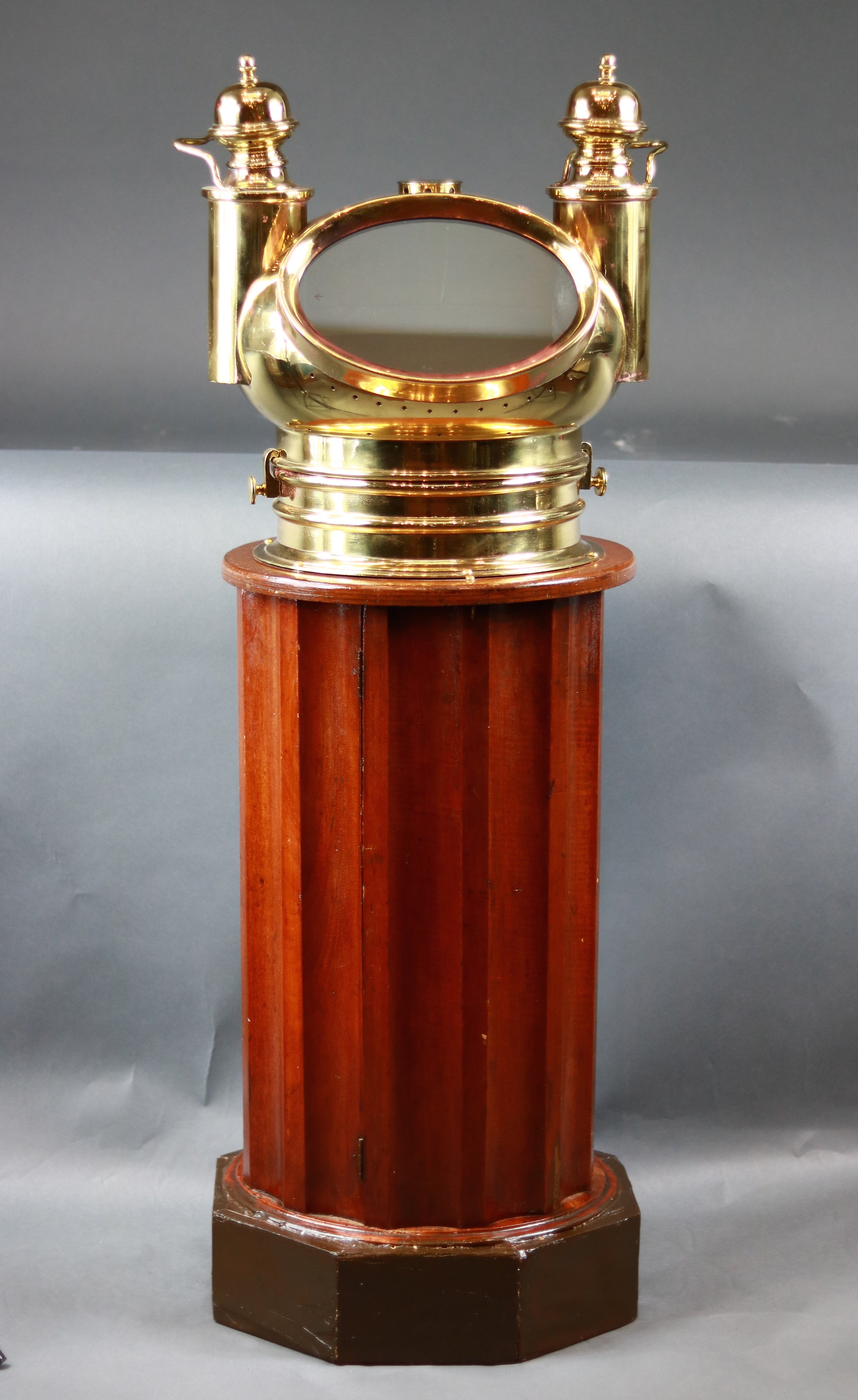 Negus | Brass Ship's Binnacle on Mahogany Stand – Lannan Gallery