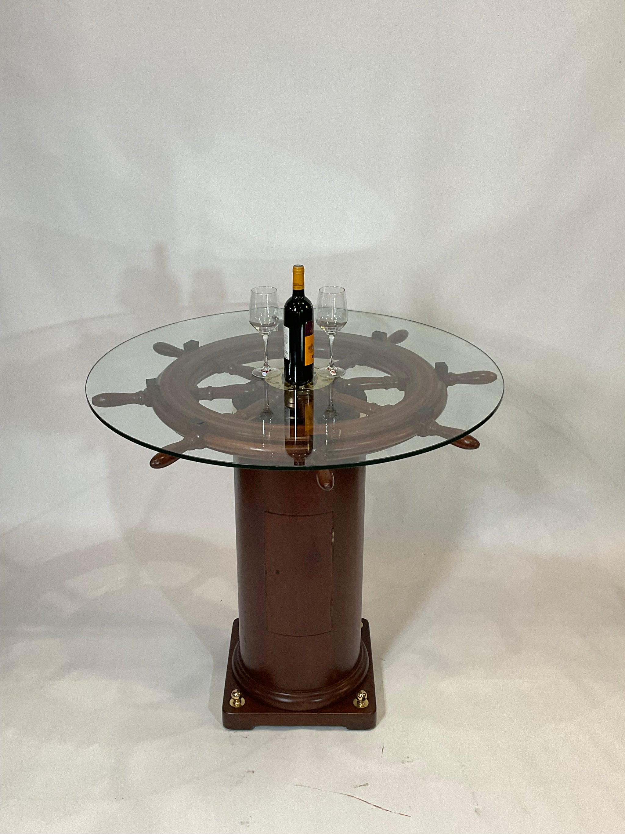 Antique Ships Wheel and Binnacle Table – Lannan Gallery