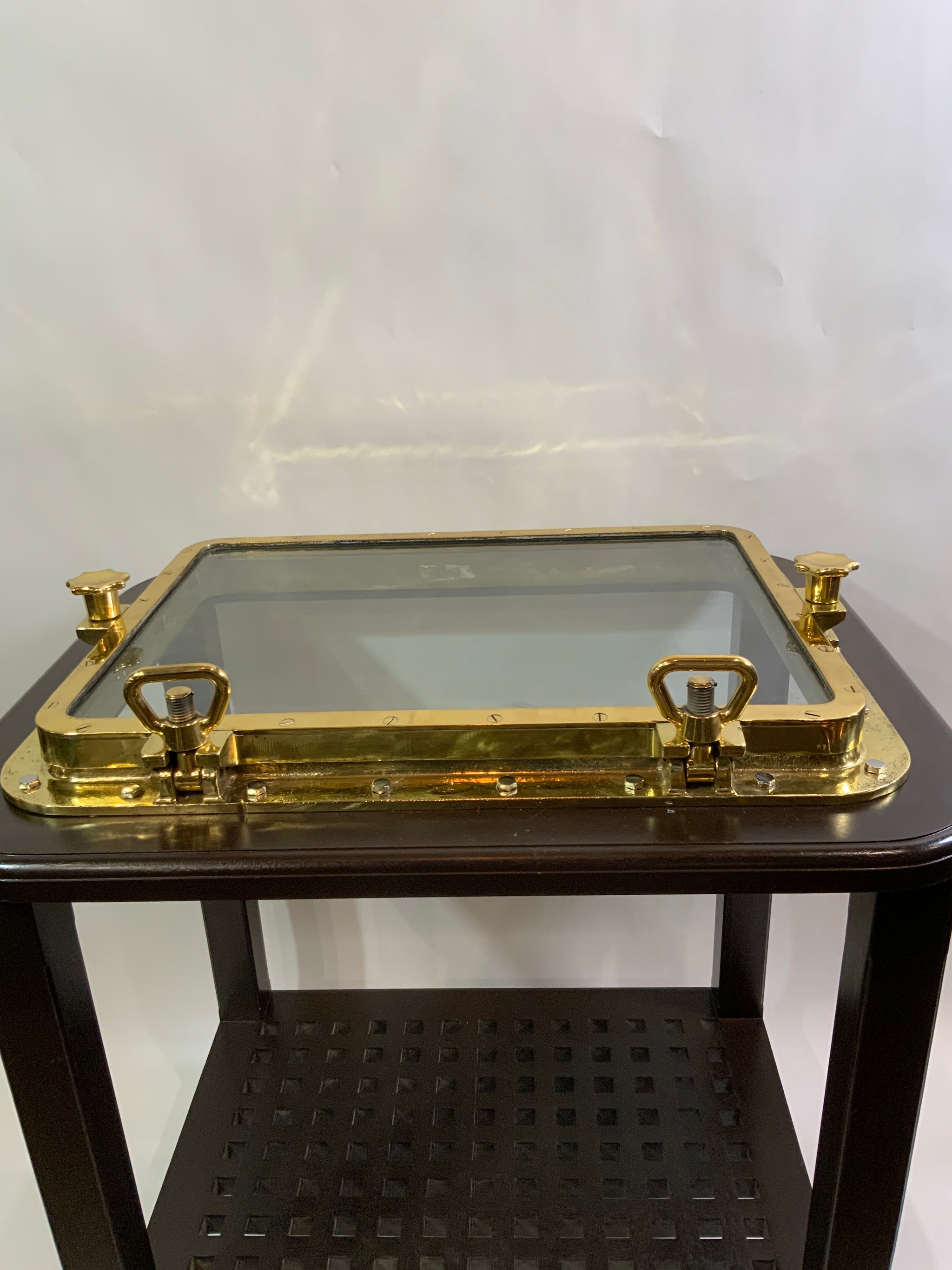 Polished Brass Ships Porthole Table – Lannan Gallery